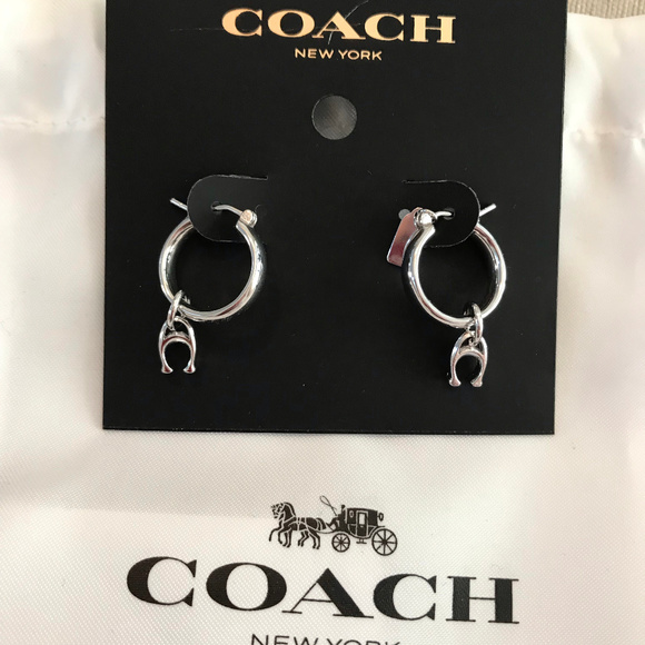 Coach | Jewelry | Coach Signature C Silver Hoops | Poshmark